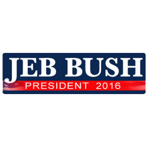 Jeb Bush President 2016 - Bumper Sticker at Sticker Shoppe