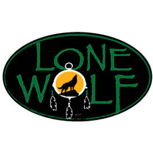Lone Wolf - Oval Sticker at Sticker Shoppe