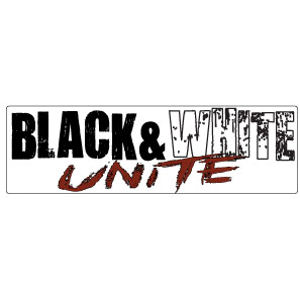 Black & White Unite - Bumper Magnet at Sticker Shoppe
