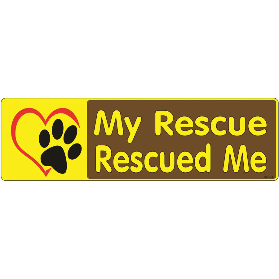My Rescue Rescued Me Heart & Paw - Bumper Magnet at Sticker Shoppe