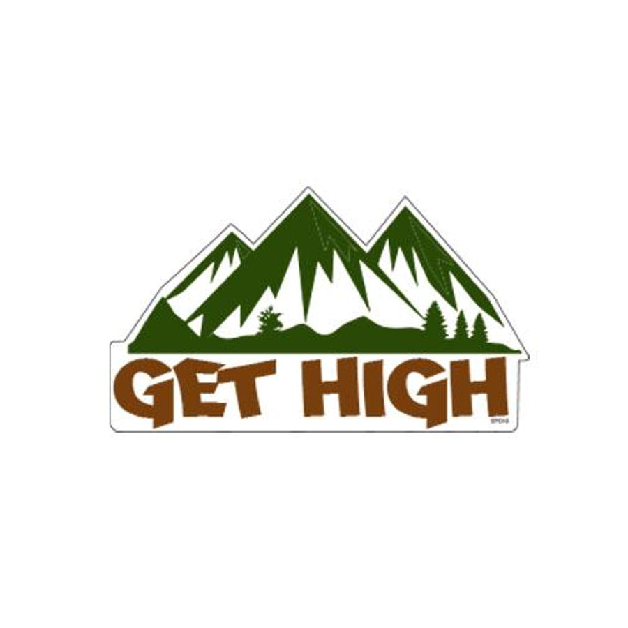 Get High Mountains - Vinyl Sticker at Sticker Shoppe