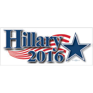 Hillary Clinton 2016 White - Bumper Sticker at Sticker Shoppe