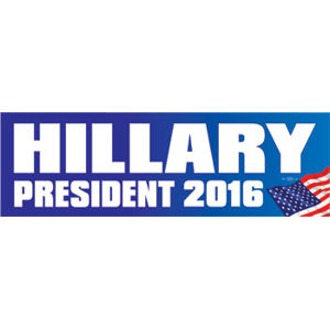 Hillary Clinton President 2016 - Bumper Sticker at Sticker Shoppe