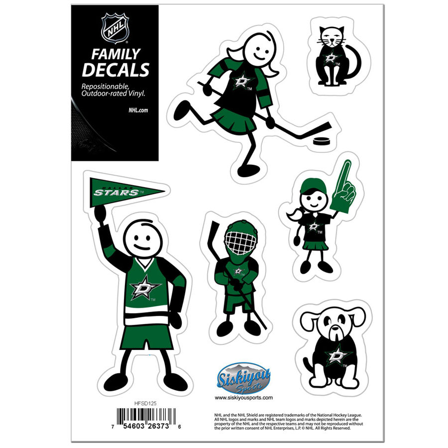 Dallas Stars - Set Of 6 Family Sticker Sheet at Sticker Shoppe