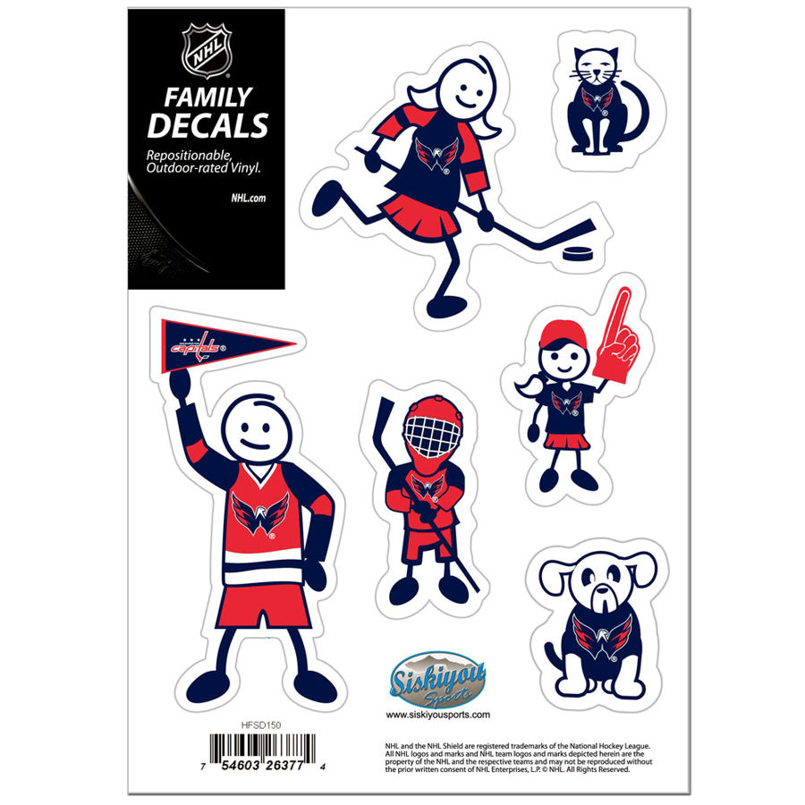 Washington Capitals - Set Of 6 Family Sticker Sheet at Sticker Shoppe
