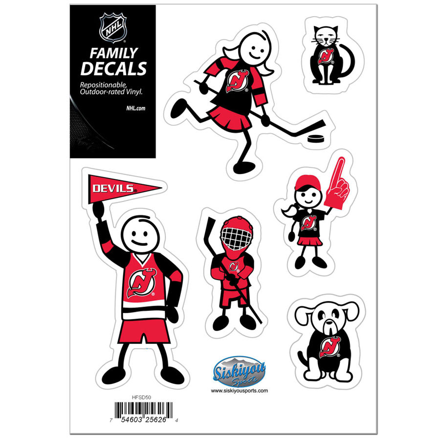 New Jersey Devils - Set Of 6 Family Sticker Sheet at Sticker Shoppe