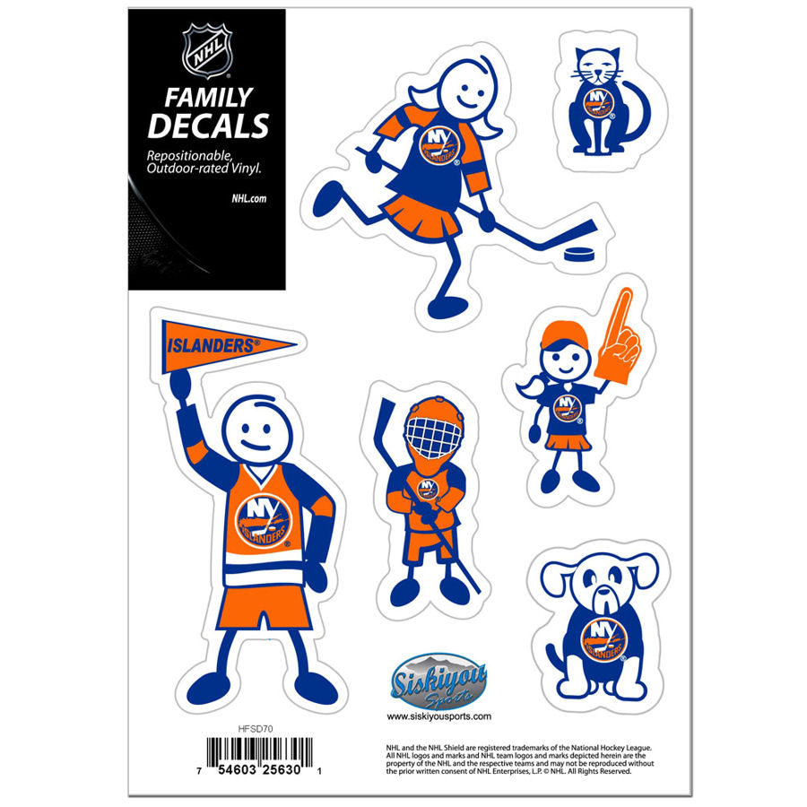 New York Islanders - Set Of 6 Family Sticker Sheet at Sticker Shoppe
