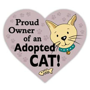 Proud Owner Of An Adopted Cat - Purple Heart Magnet at Sticker Shoppe