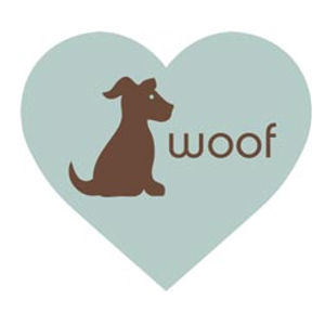 Woof - Simplistic Heart Magnet at Sticker Shoppe