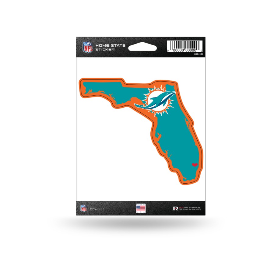 Miami Dolphins Florida - Home State Vinyl Sticker at Sticker Shoppe