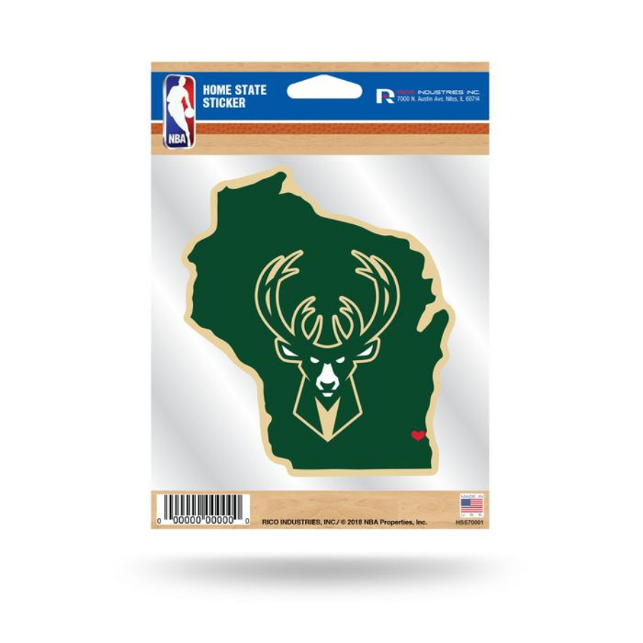 Milwaukee Bucks Wisconsin - Home State Vinyl Sticker at Sticker Shoppe