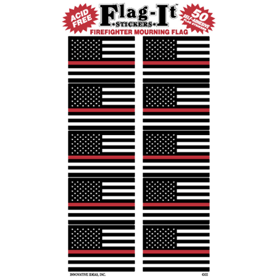 Thin Red Line American Flag - Pack Of 50 Mini Stickers at Sticker Shoppe