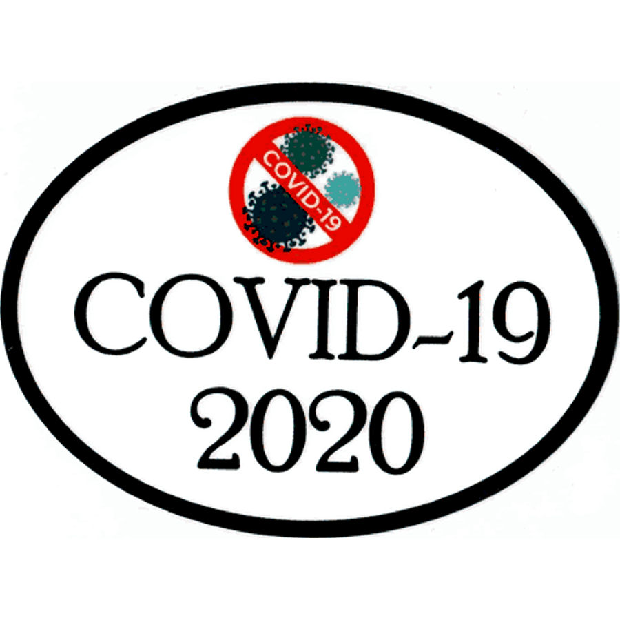 Covid-19 2020 - Oval Sticker at Sticker Shoppe