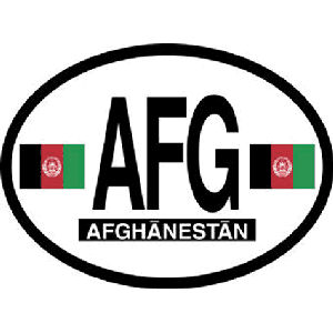 AFG Afganistan Afghanestan - Reflective Oval Sticker at Sticker Shoppe