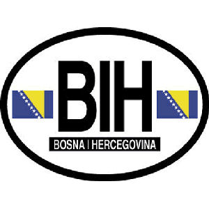 BIH Boznia-Herzegovia Bosna Hercegovina - Reflective Oval Sticker at ...