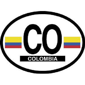 CO Columbia Colombia - Reflective Oval Sticker at Sticker Shoppe