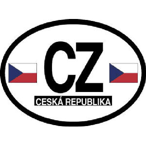 CZ Czech Republic Ceska Republika - Reflective Oval Sticker at Sticker ...