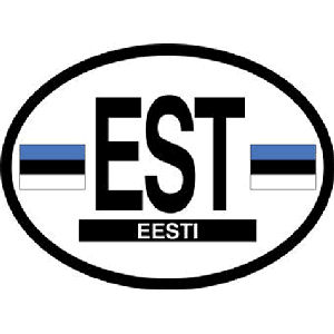 EST Estonia Eesti - Reflective Oval Sticker at Sticker Shoppe