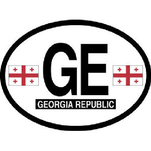 GE Georgia Republic - Reflective Oval Sticker at Sticker Shoppe