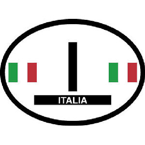 I Italy Italia - Reflective Oval Sticker at Sticker Shoppe