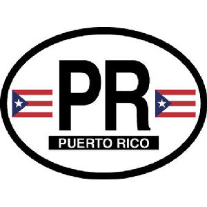 PR Puerto Rico - Reflective Oval Sticker at Sticker Shoppe