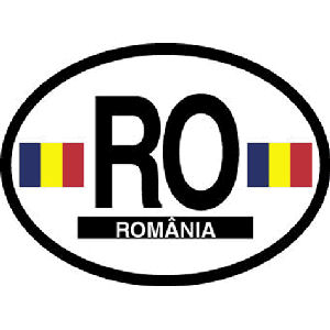 RO Romania - Reflective Oval Sticker at Sticker Shoppe