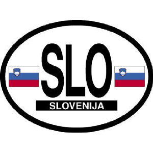 SLO Slovenia Slovenija - Reflective Oval Sticker at Sticker Shoppe