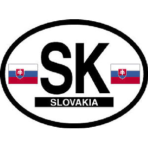 SK Slovakia - Reflective Oval Sticker at Sticker Shoppe