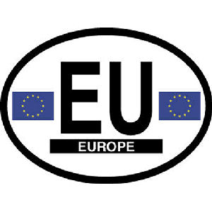 EU European Union Europe - Reflective Oval Sticker at Sticker Shoppe