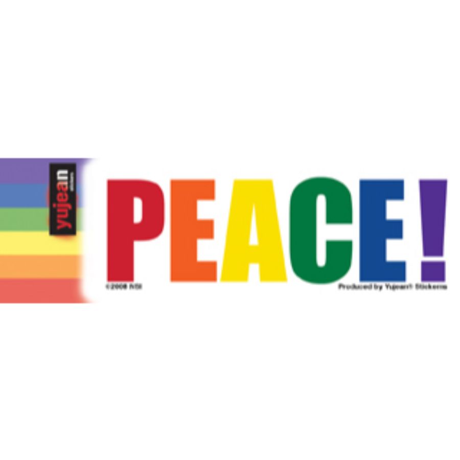 LGBTQ Pride Rainbow Peace - Vinyl Sticker at Sticker Shoppe