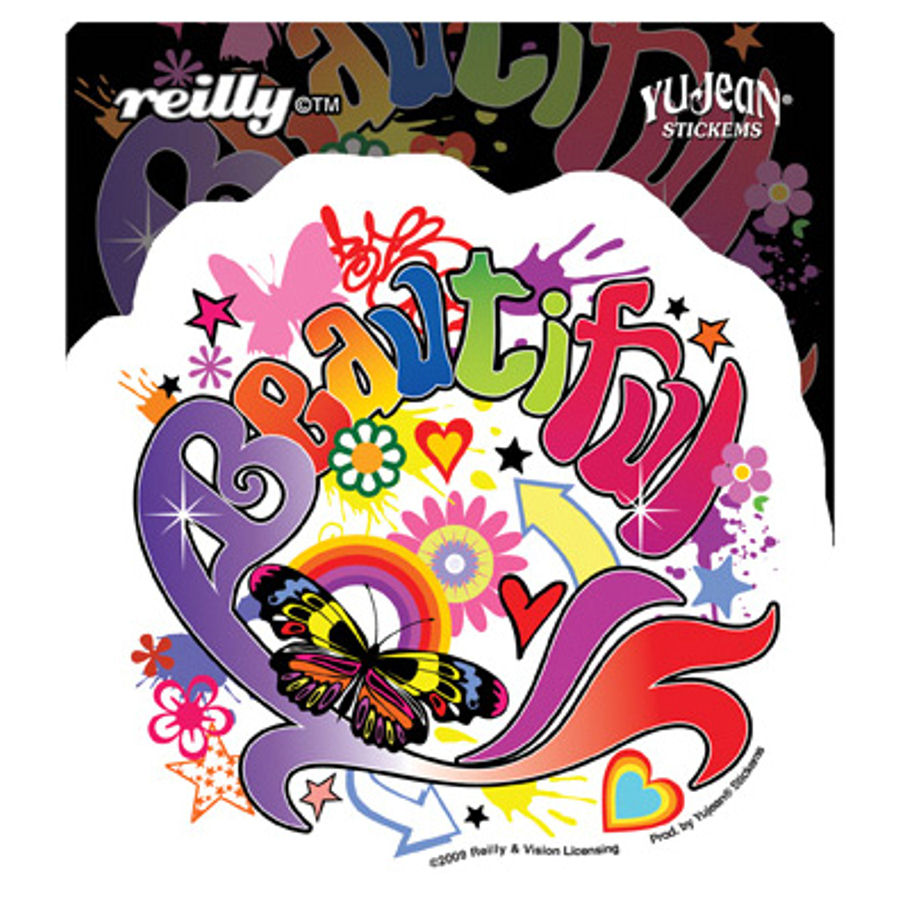 Beautiful Rainbow Butterfly - Vinyl Sticker at Sticker Shoppe