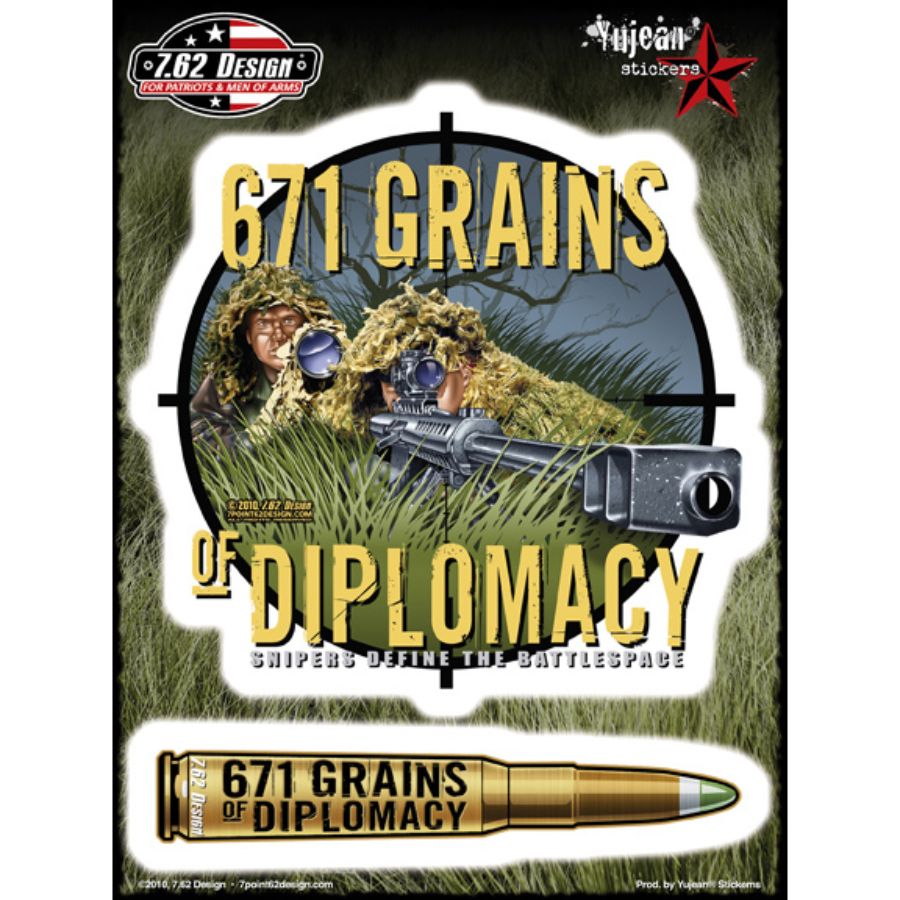 671 Grains Of Diplomacy - Vinyl Sticker at Sticker Shoppe
