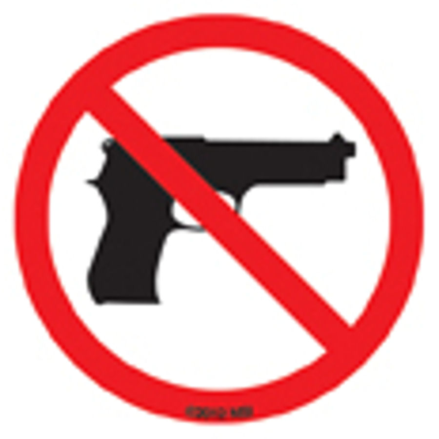 Anti Guns No Gun Zone - Mini Sticker at Sticker Shoppe