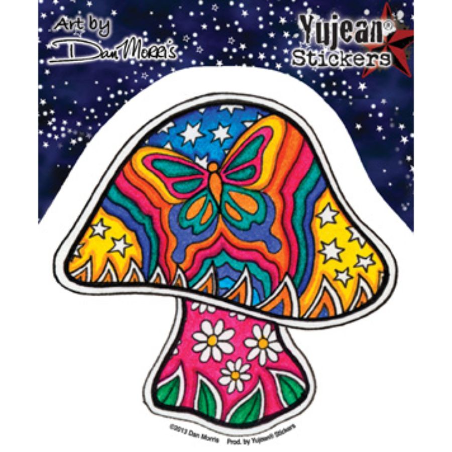 Dan Morris Butterfly Mushroom - Vinyl Sticker at Sticker Shoppe