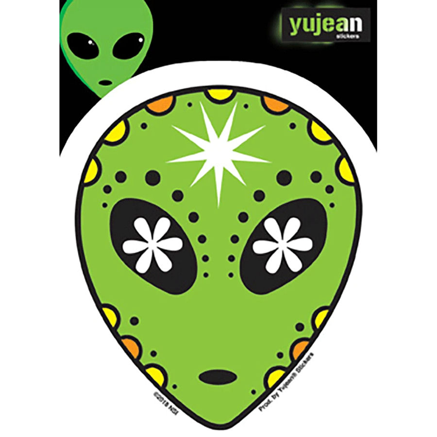 Alien Sugar Skull - Vinyl Sticker at Sticker Shoppe