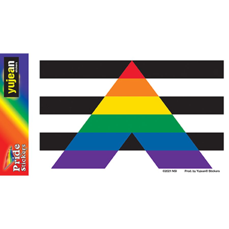 Rainbow Straight Ally Flag - Vinyl Sticker at Sticker Shoppe