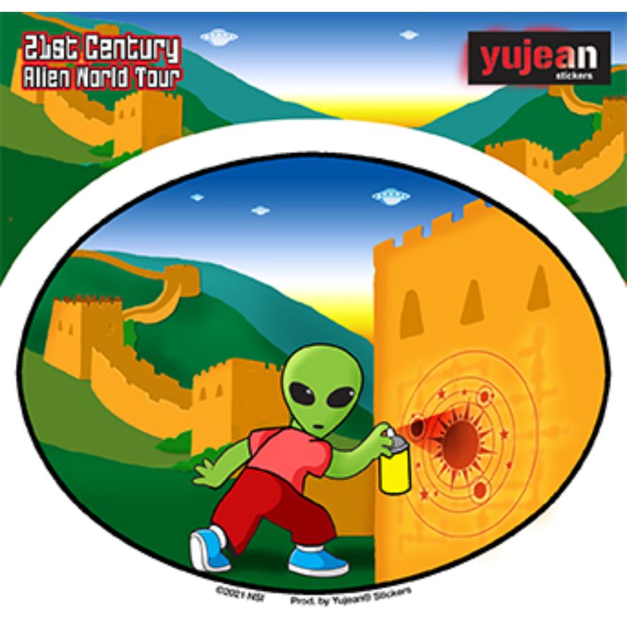 Great Wall Alien - Vinyl Sticker at Sticker Shoppe