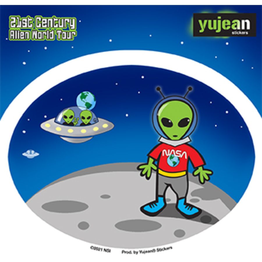 Moon Aliens - Vinyl Sticker at Sticker Shoppe