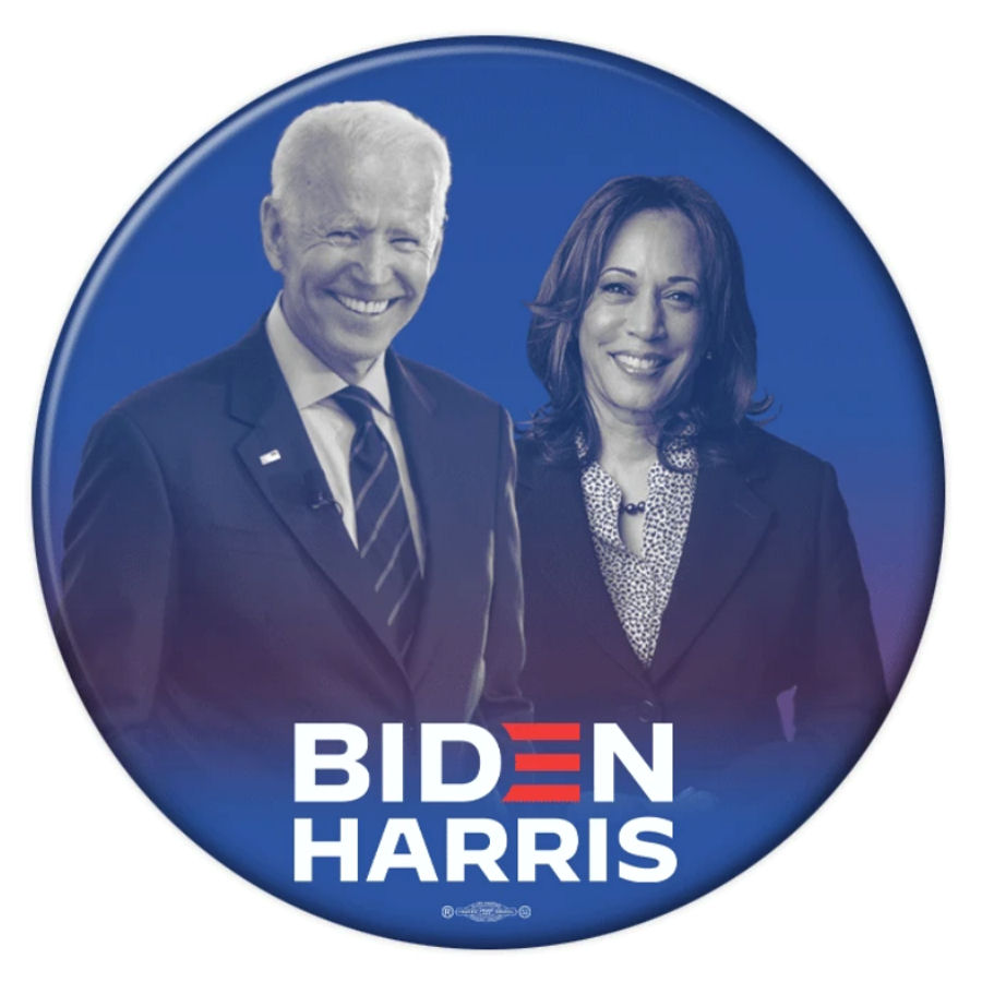 Joe Biden Kamala Harris Silhouette - Campaign Button Pin at Sticker Shoppe