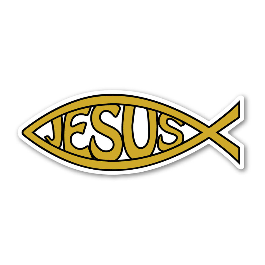 Gold Jesus Fish - Magnet at Sticker Shoppe