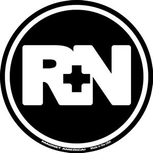 RN Registered Nurse - Round Magnet at Sticker Shoppe