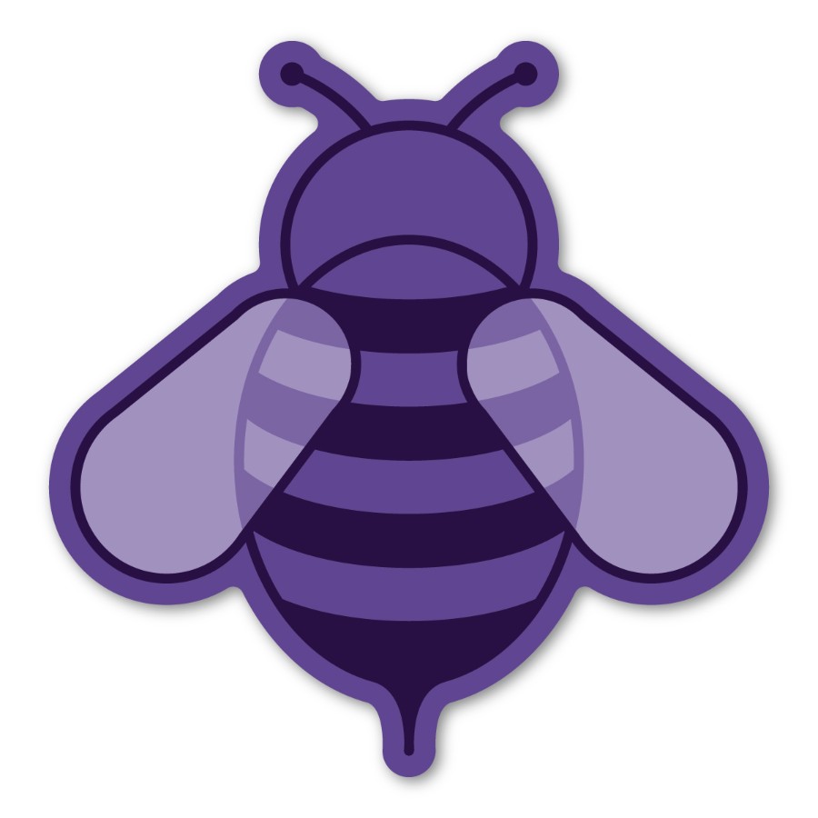 Purple Bumble Bee - Magnet at Sticker Shoppe