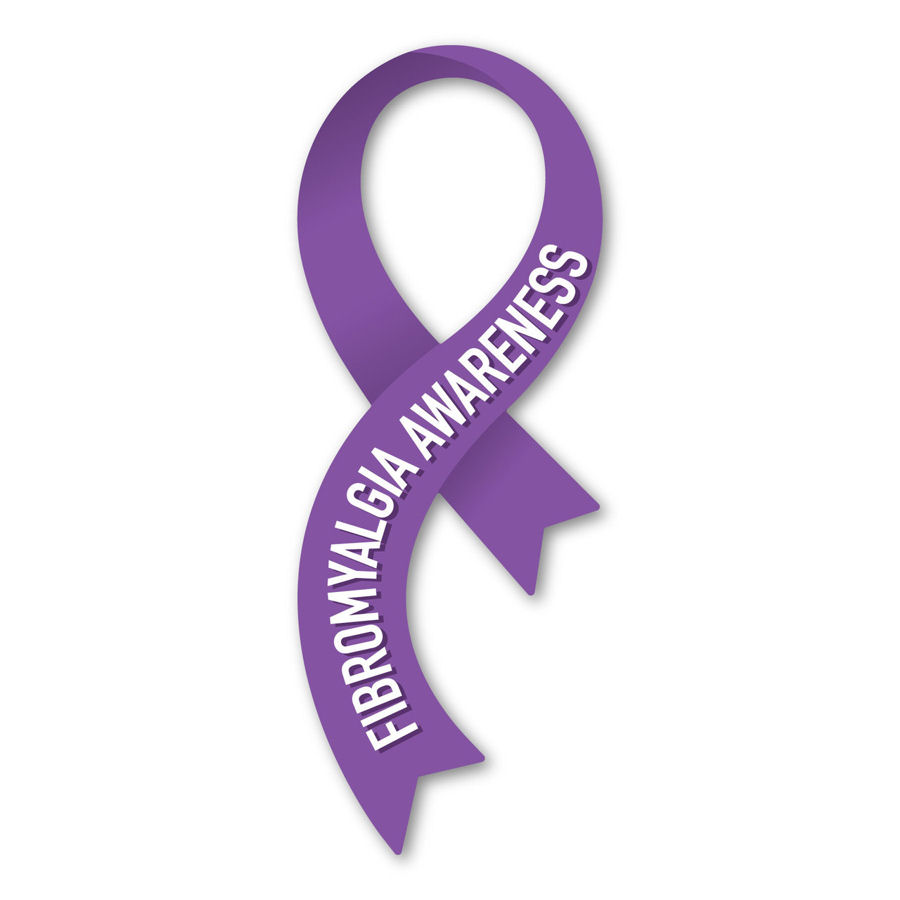 Fibromyalgia Awareness Cury - Ribbon Magnet at Sticker Shoppe