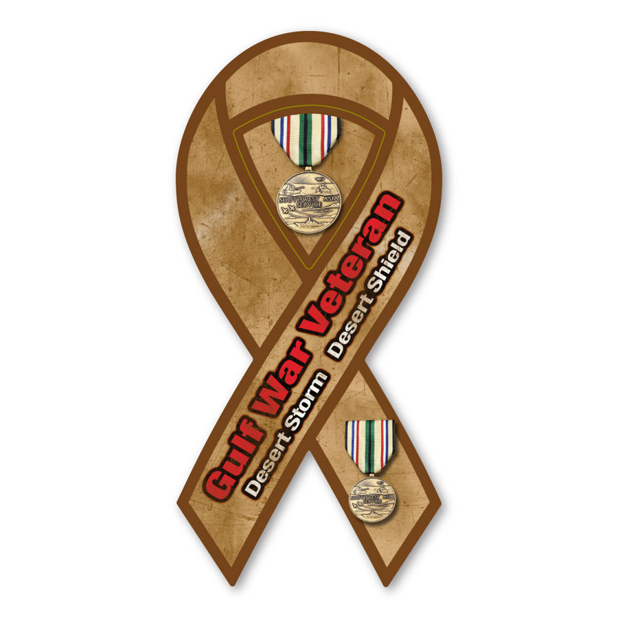Gulf War Veteran Desert Storm Desert Shield - Ribbon Magnet at Sticker ...