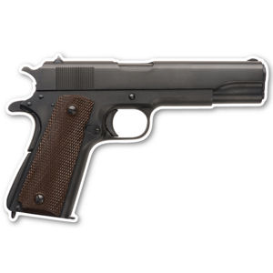 Colt 1911 Hand Gun - Round Sticker at Sticker Shoppe