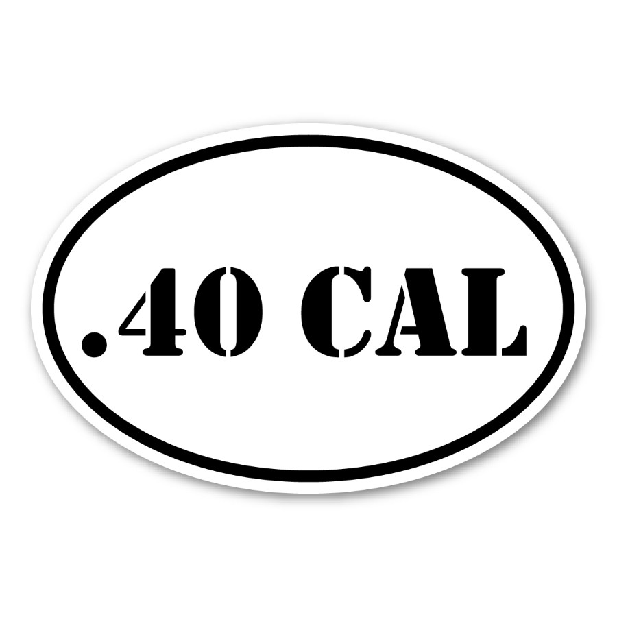 .40Cal Ammunition - Oval Magnet at Sticker Shoppe