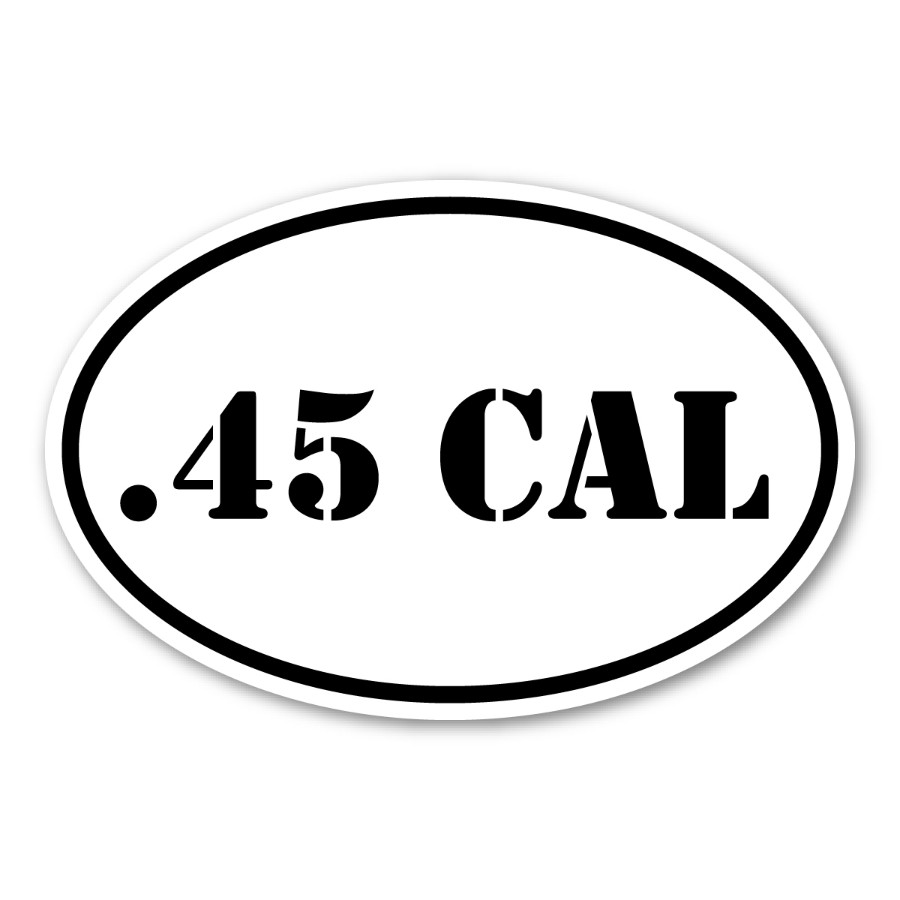 .45Cal Ammunition - Oval Magnet at Sticker Shoppe