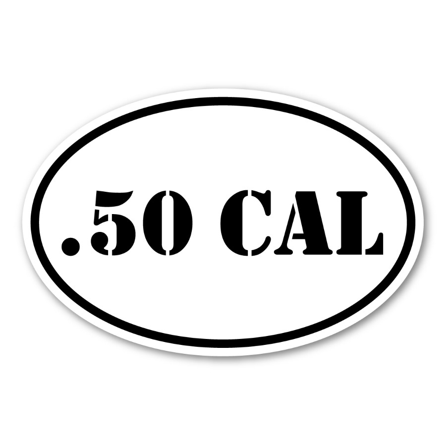 .50Cal Ammunition - Oval Magnet at Sticker Shoppe