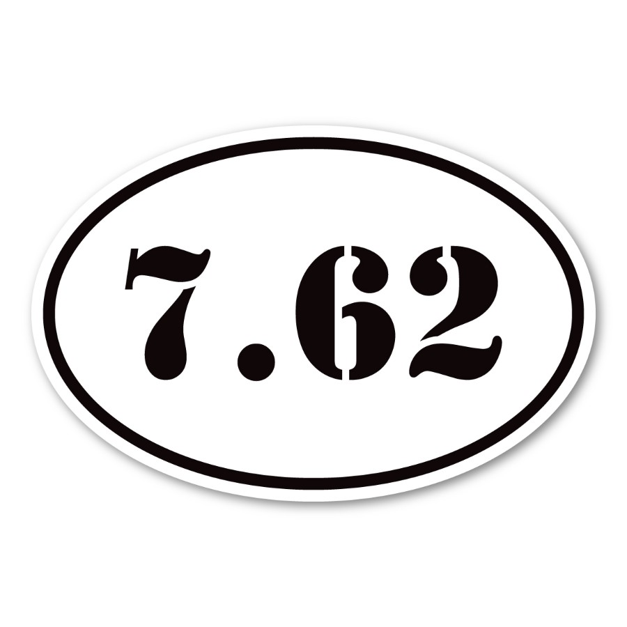 7.62 Ammunition - Oval Magnet at Sticker Shoppe