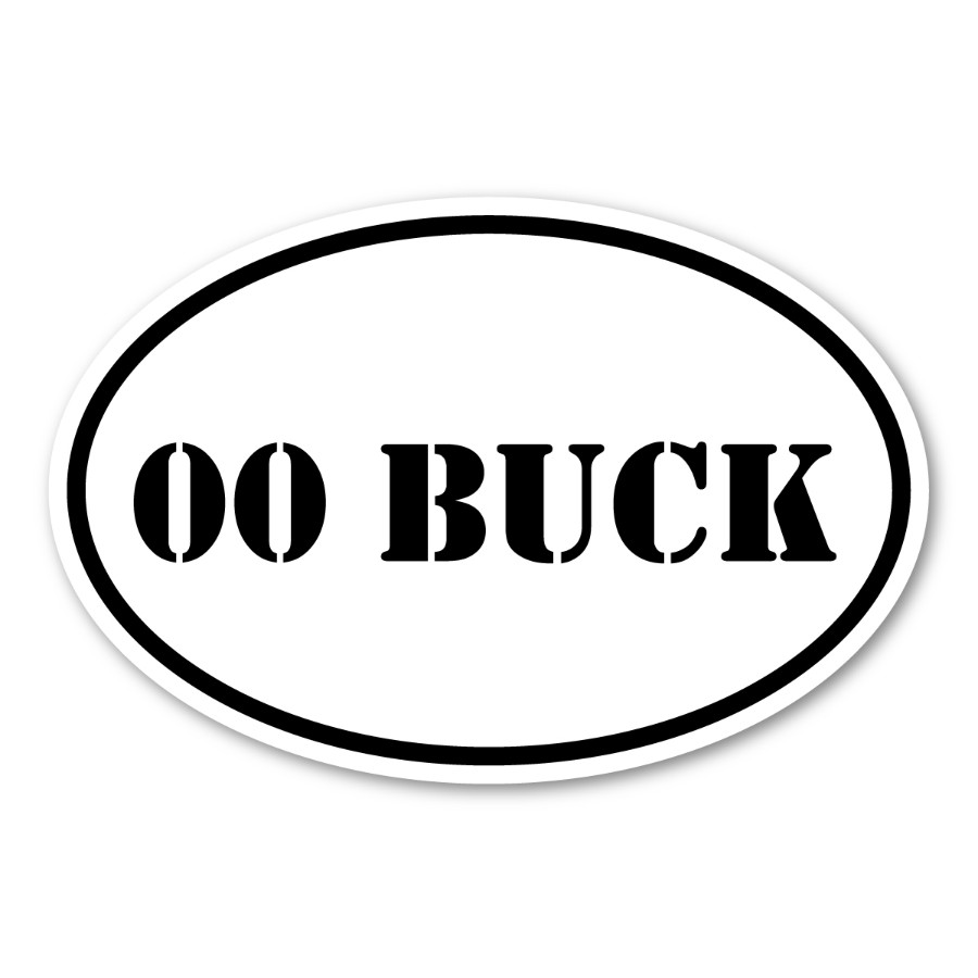 00 Buck Shot Ammunition - Oval Magnet at Sticker Shoppe